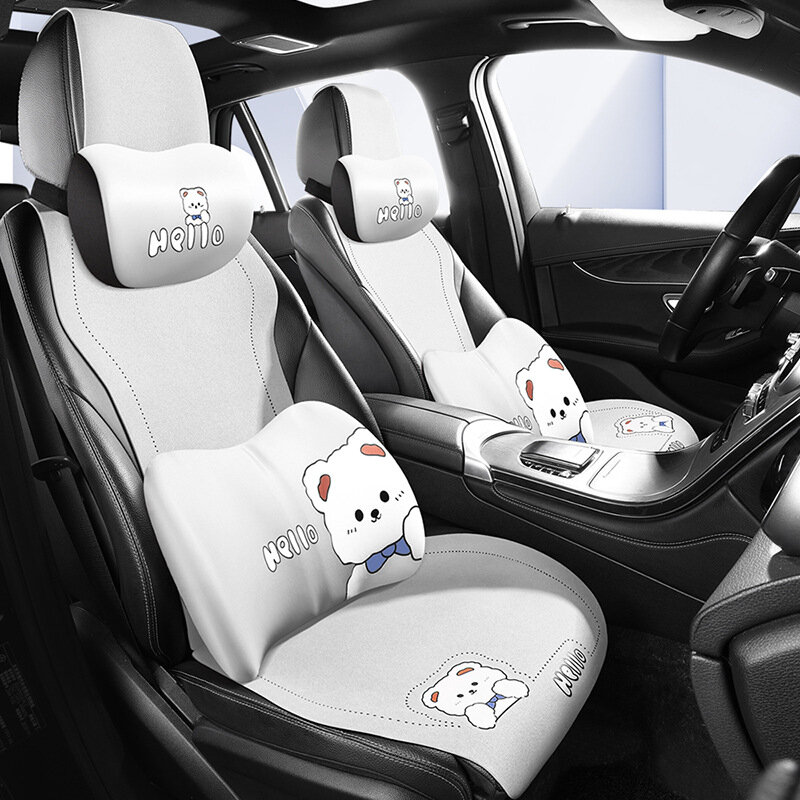 Halo Bear фальшивый мех автомобильная подставка для поясницы, светло-серый - эргономичный 4-сезонный дизайн