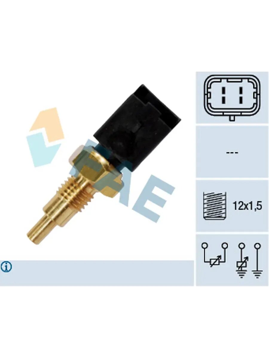 Датчик температуры M12 4-pin черный для Kia