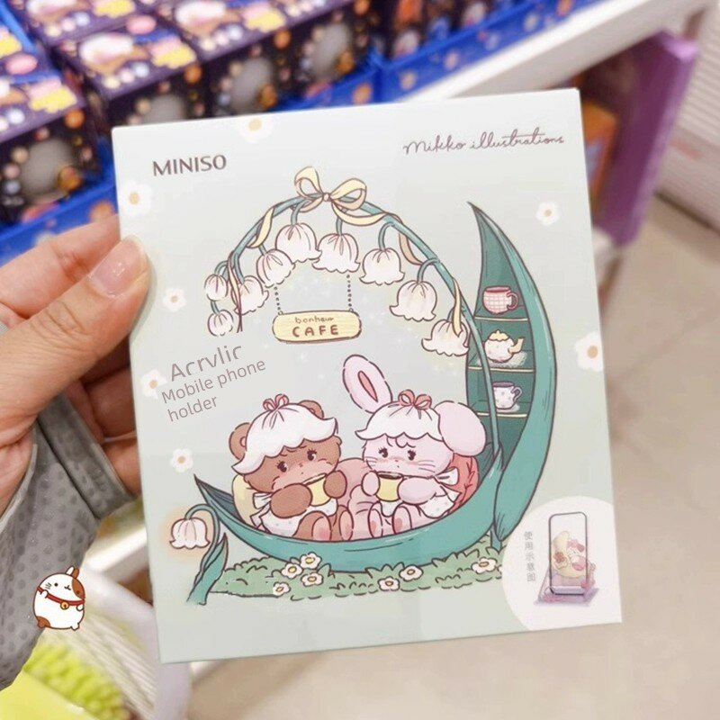 Акриловый держатель для мобильного телефона серии MINISO MIKKO, милые украшения для рабочего стола Стиль маленькой лодки