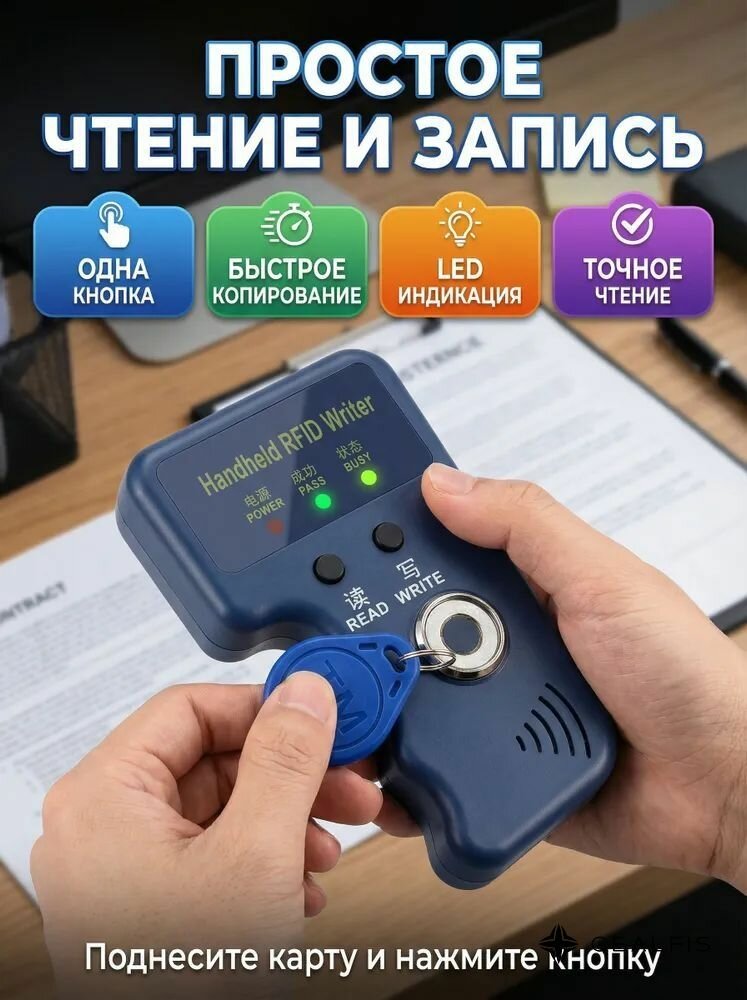 Дубликатор ключей домофона, программатор RFID 125 кГц с брелоком. запись домофонных ключей копирование RFID-меток
