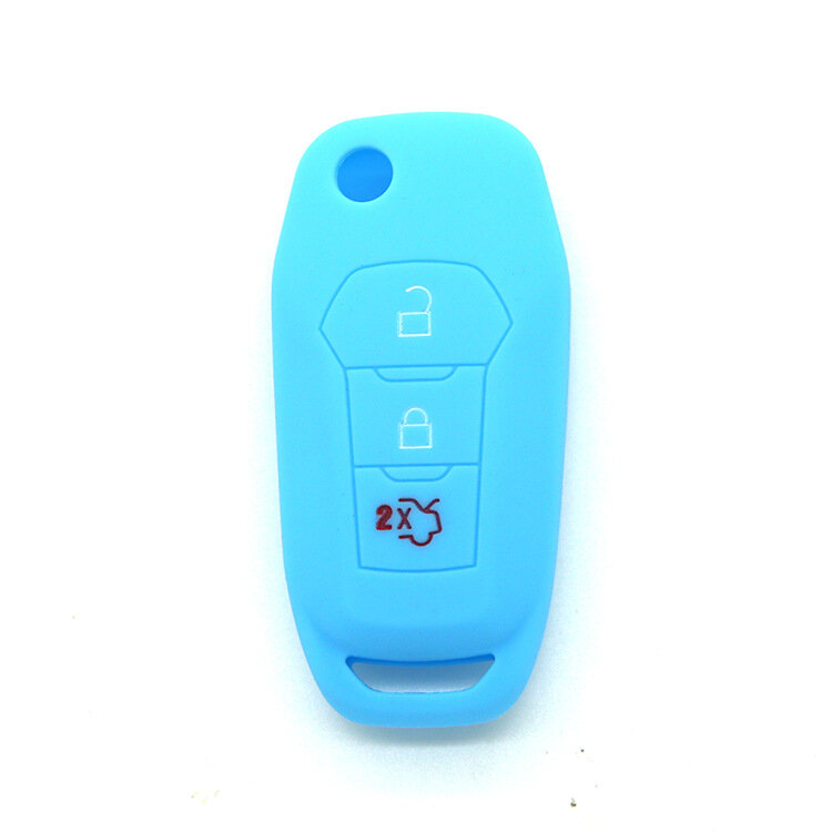 Складной силиконовый чехол для ключа автомобиля Ford Focus, Kuga, Mondeo - Небесно-голубой
