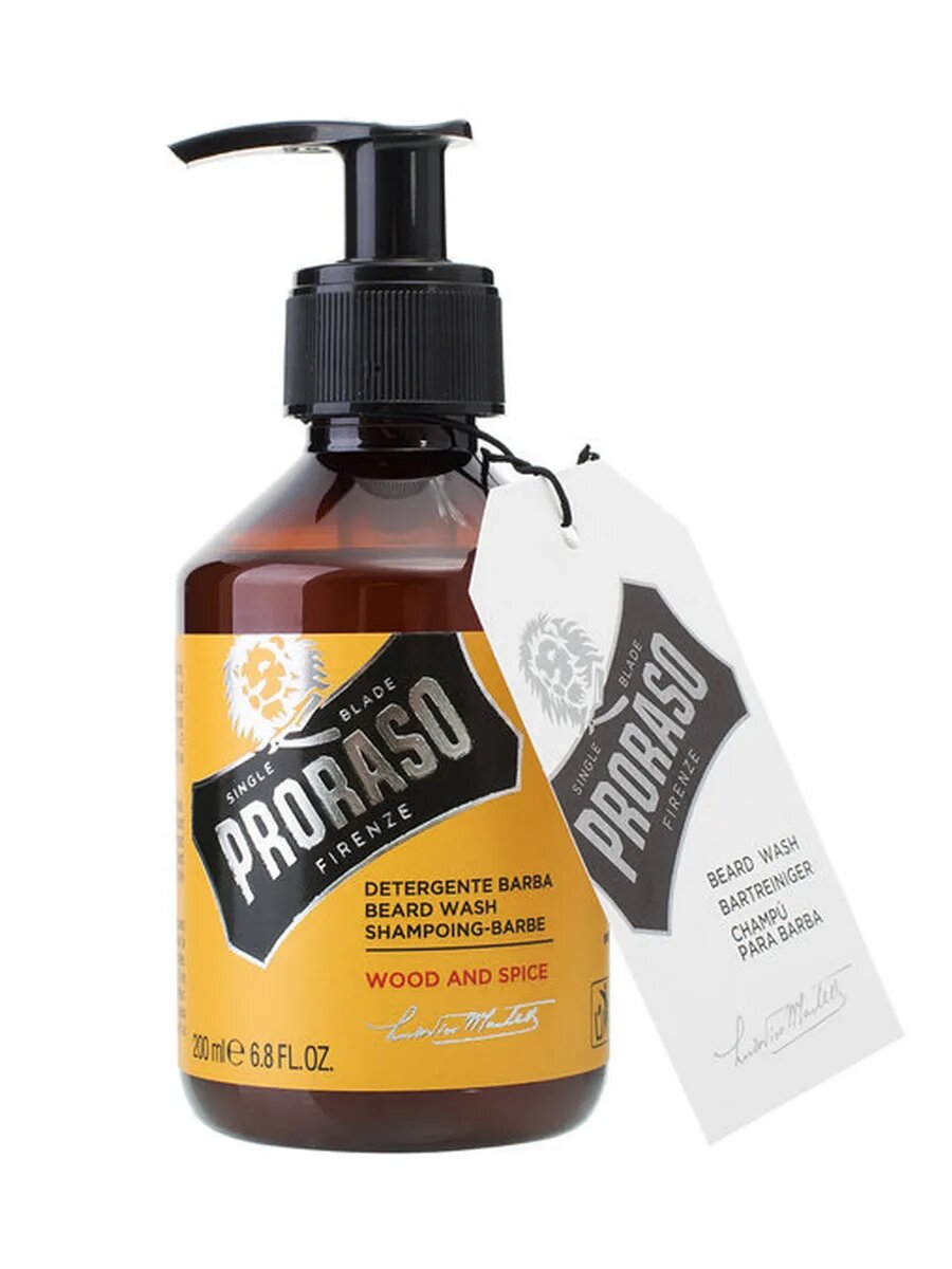 Proraso Wood and Spice Wash Shampoing-Barbe Шампунь для бороды 200 мл/гр