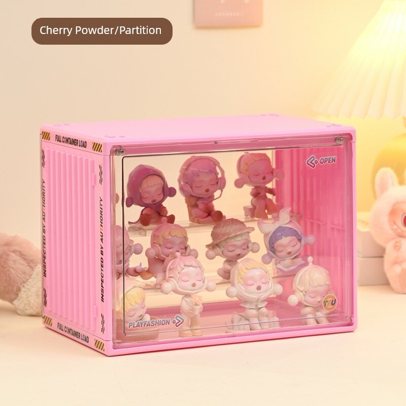 Розовый стенд для игрушек POP MART Labbu с двухъярусной акриловой полкой, 4 шт. для коллекционеров