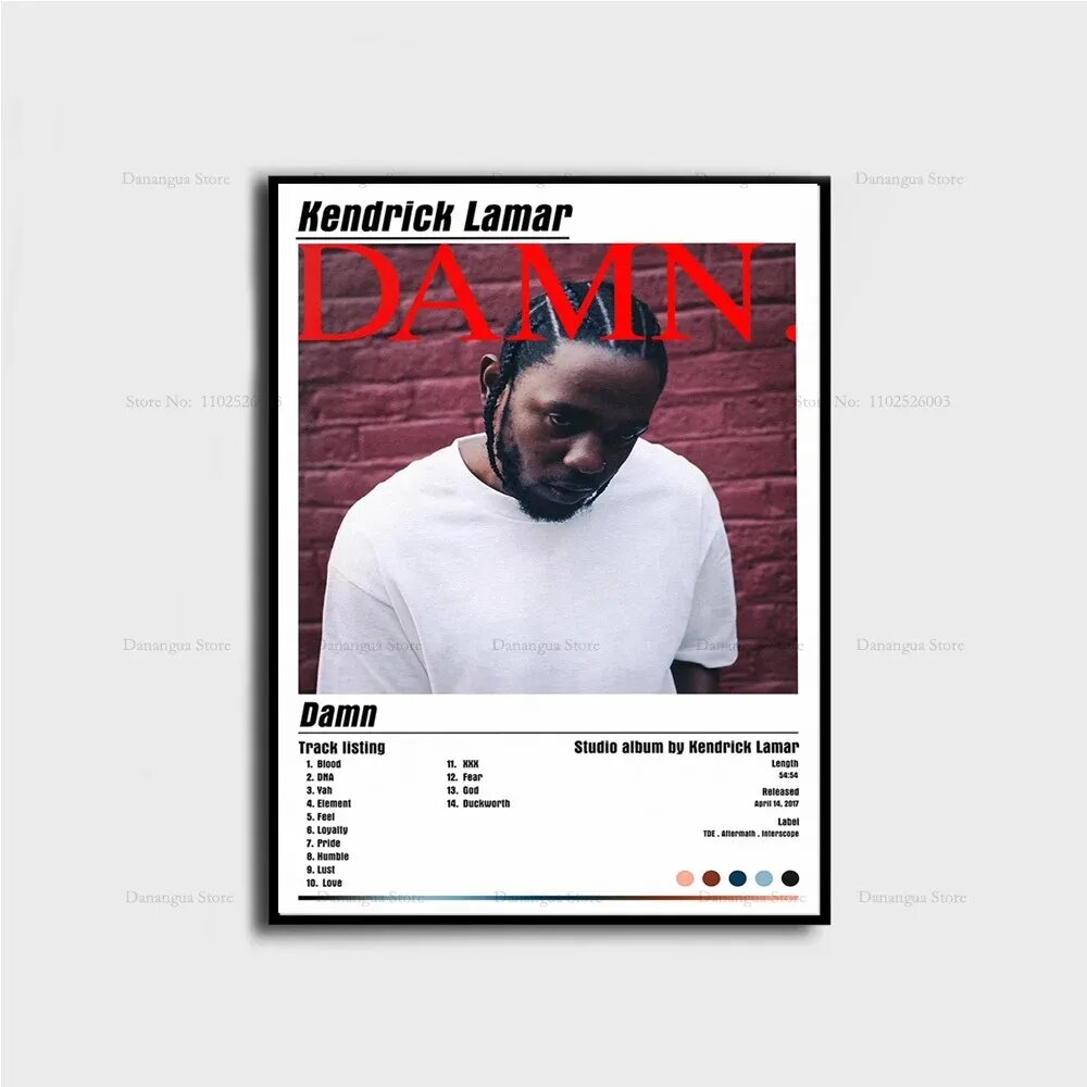 Настенное полотно Kendrick Lamar Good Kid Maad City 12, 40x60cm no frame
