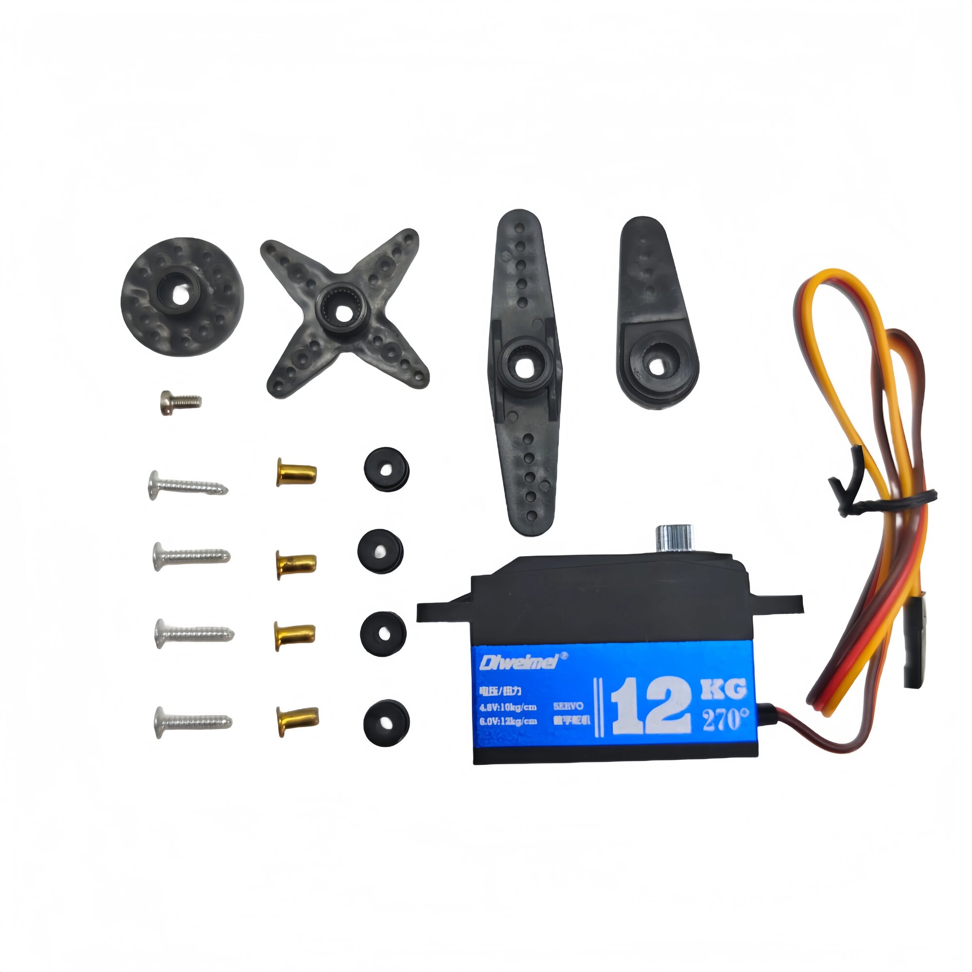 Сервопривод металлический 12кг 20кг 180°/270° для RC моделей 1:10 servo-12kg -1pcs-270