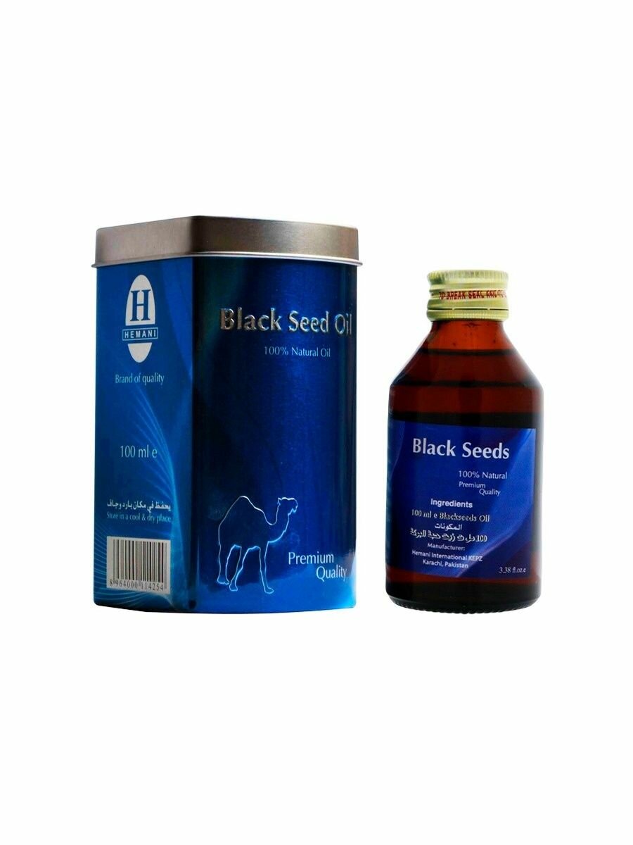 Hemani Натуральное масло черного тмина премиального качества Black Seeds Oil, 100 мл.