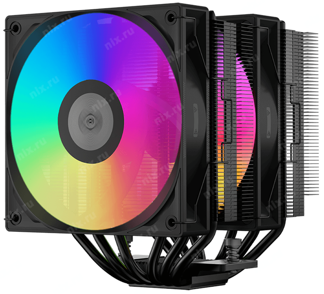 RT620 ARGB BK PcCooler Кулер для процессора/ CPU Cooler PCCooler (250W, 4-pin PWM, 157mm, Al/Cu, 6x6mm, 2x120mm, 73.3 — фото 1
