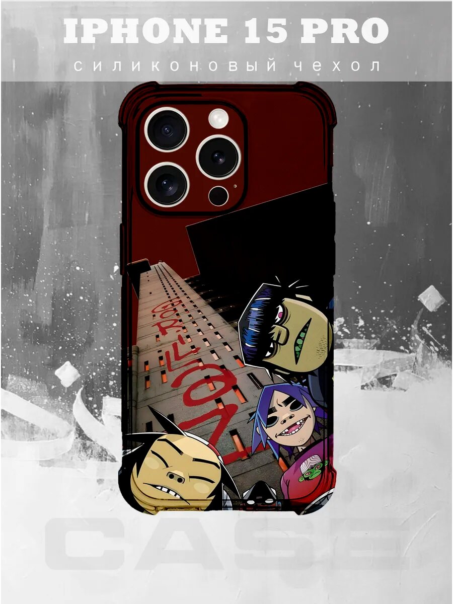 Чехол на IPHONE 15 PRO с принтом Gorillaz