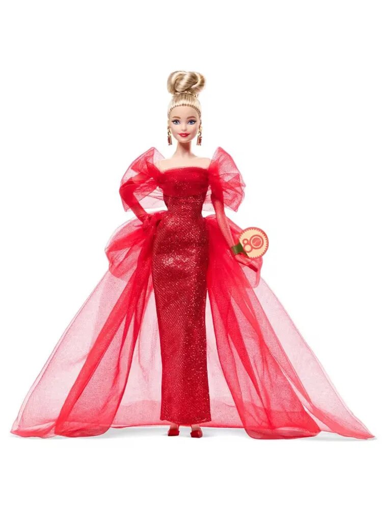 Кукла Barbie JBJ17 коллекционная, красное платье, 32 см, пластик, Индонезия