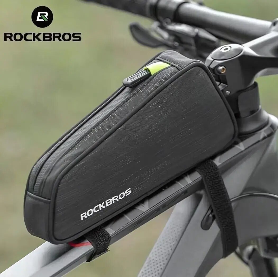 Сумка на раму Rockbros 045, 1.1 л, водоотталкивающий полиэстер, 195x70x110 мм, HD-светоотражение