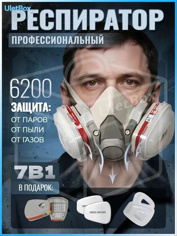 Респиратор профессиональный, FFP3, 1 шт.