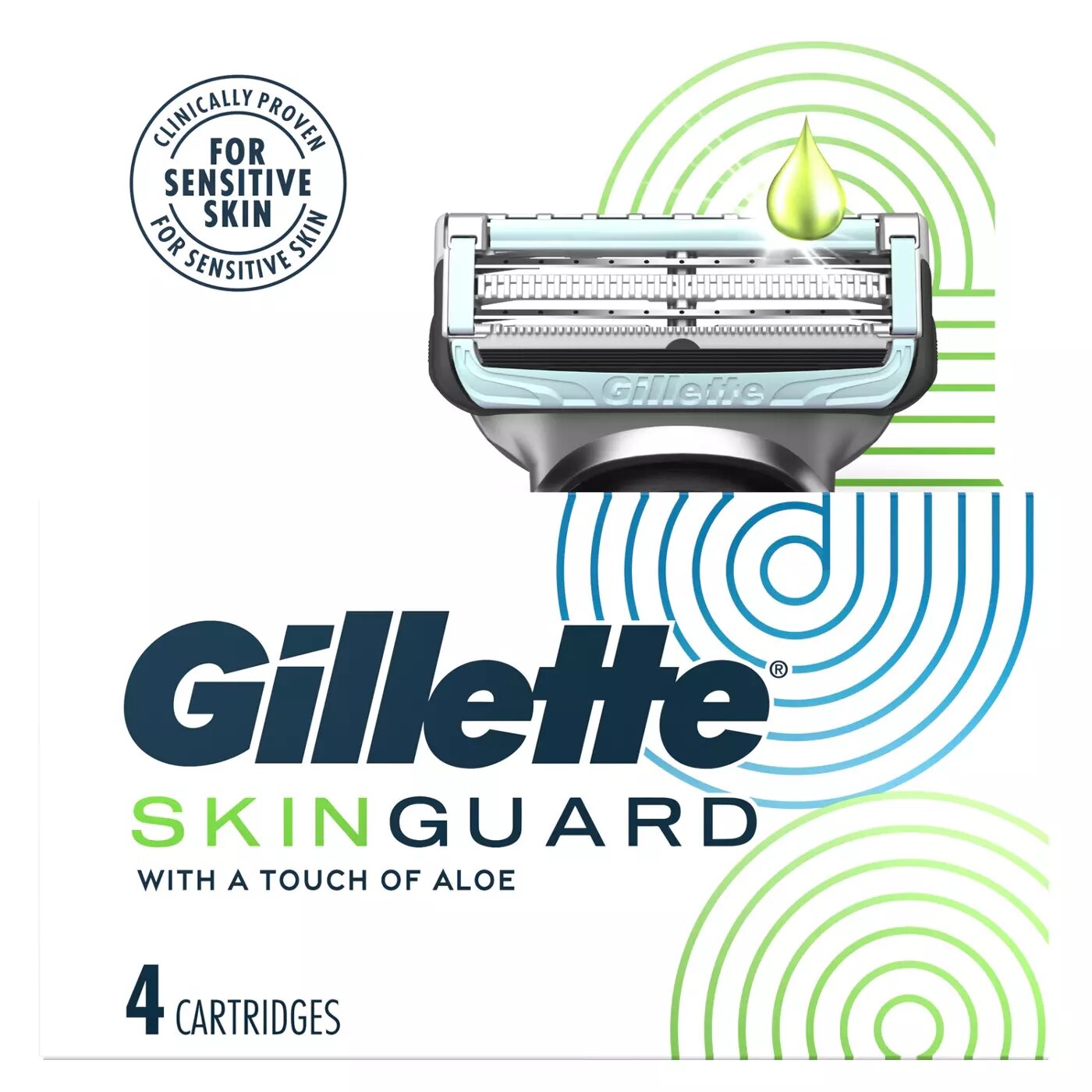 Сменные кассеты для бритья GILLETTE SKINGUARD Sensitive 4шт.