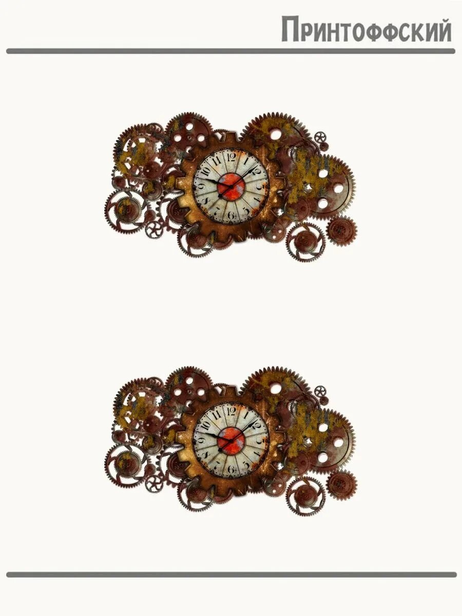 2-е (Две) Термонаклейки Механизмы Шестеренки Стимпанк