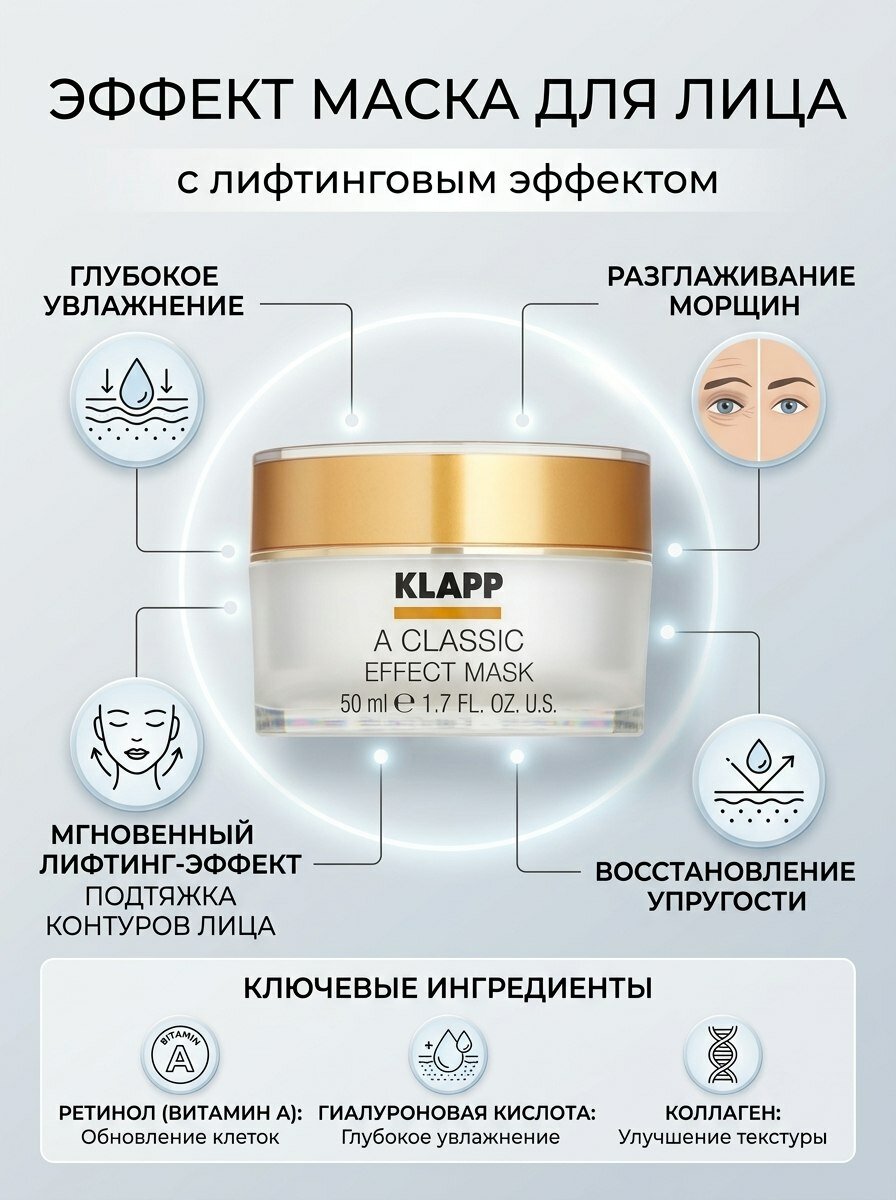 Klapp Cosmetics A Classic Effect Mask Эффект-маска для лица, 50 мл