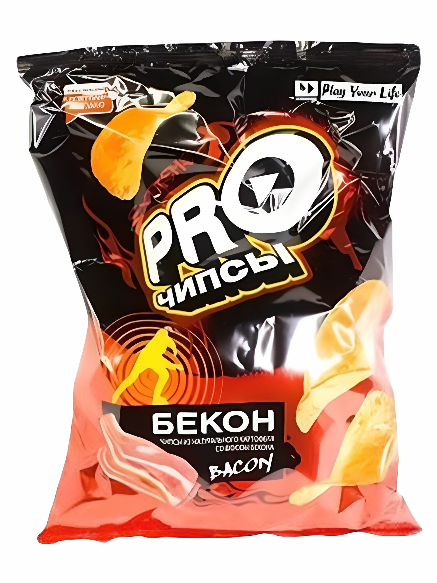 PRO-Чипсы, чипсы со вкусом бекона, произведены из свежего картофеля, 150 г