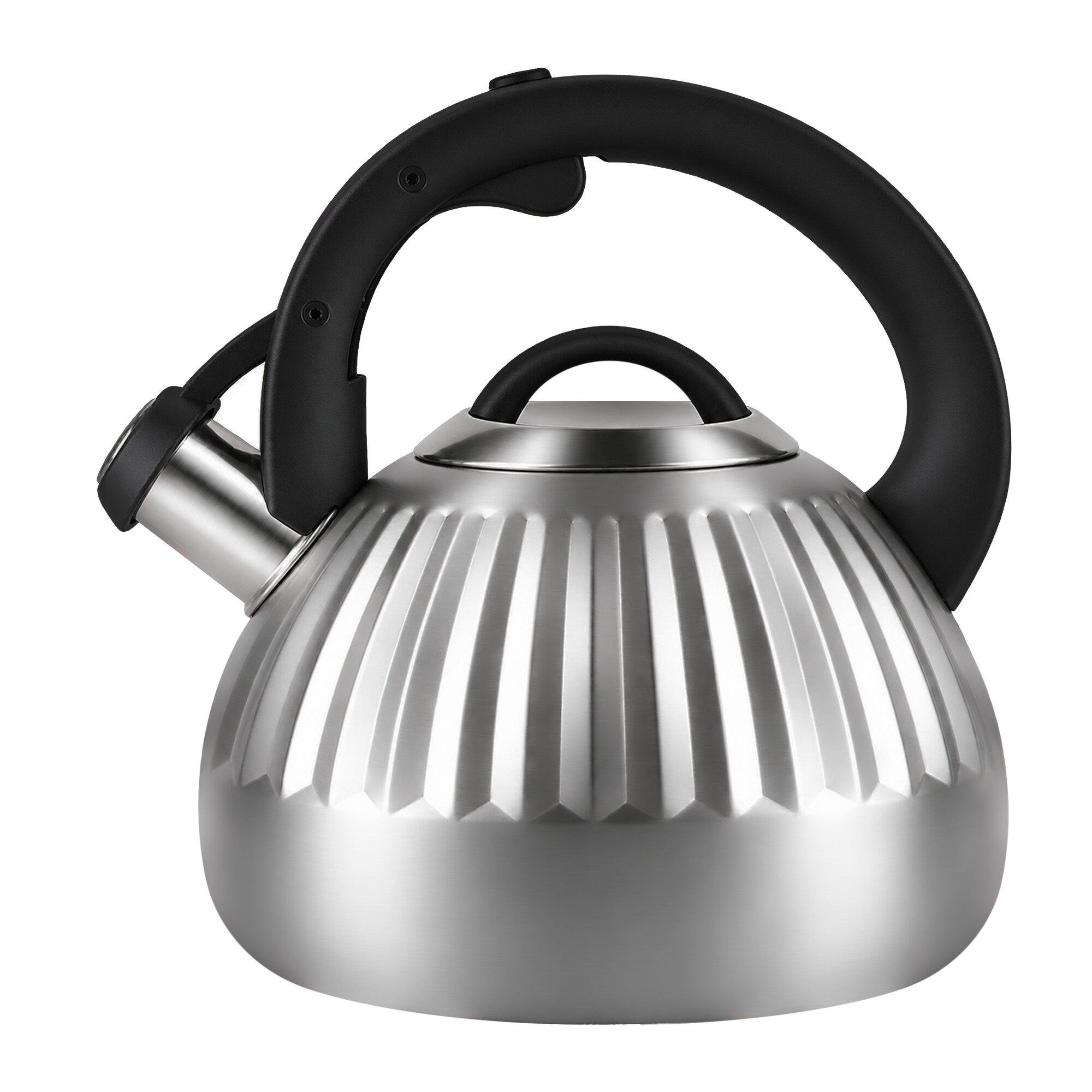Чайник со свистком MAUNFELD WAFFLE MF117W25KT из нержавеющей стали 2,5 л