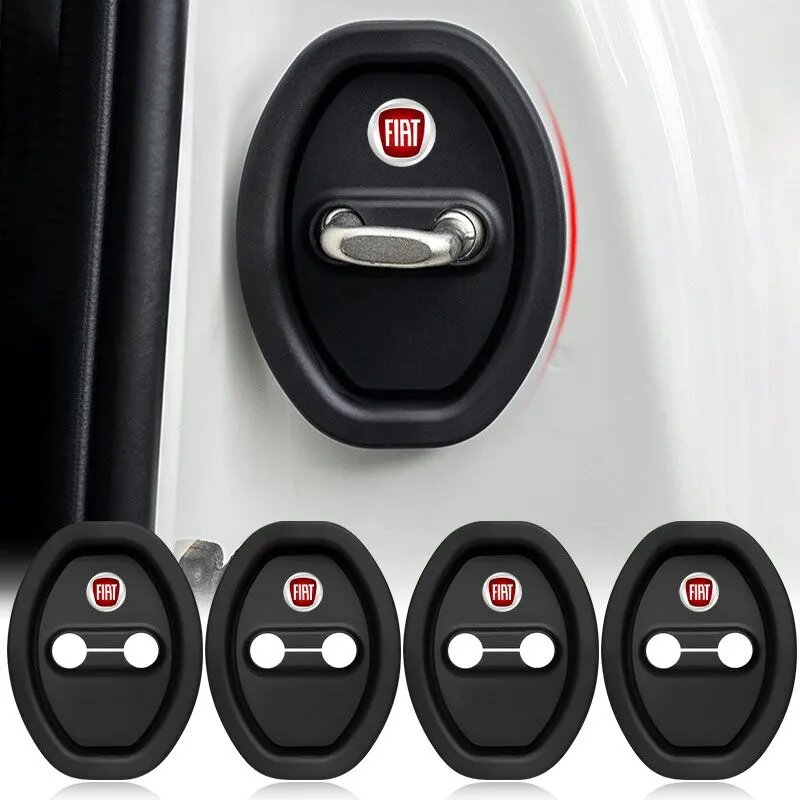 4 шт Fiat (фиат) черн силиконовый предохранитель двери автомобиля крышка