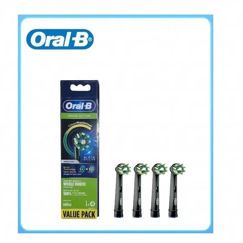 Сменные насадки для зубных щеток Braun Oral-B Cross Action от Oral-B EB50, упаковка из 4шт