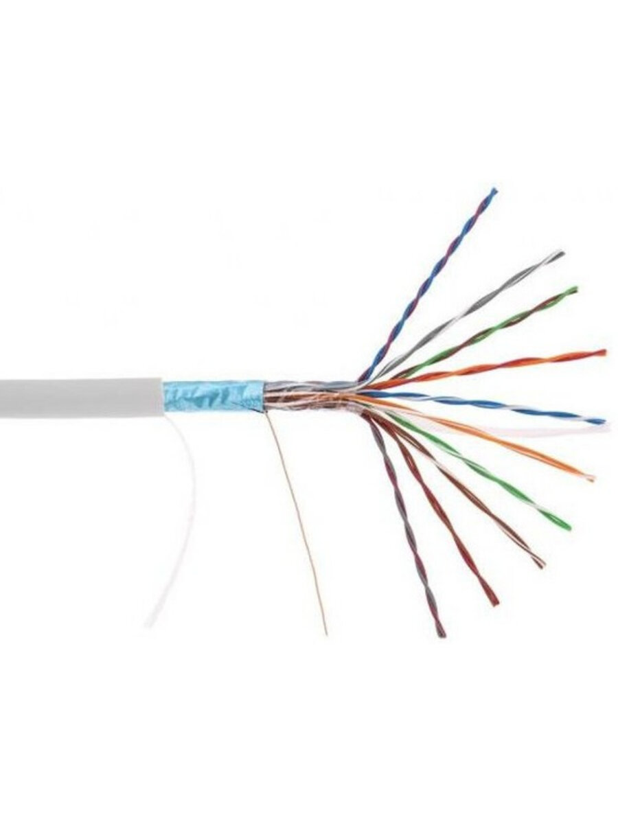 Кабель витая пара Netlan EC-UF010-5, F/UTP, 5e категория, одножильный, серый, 305 м