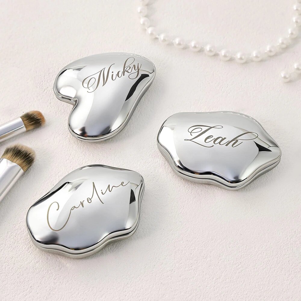 Индивидуальное карманное зеркало из сплава Silver Cloud, Font 4