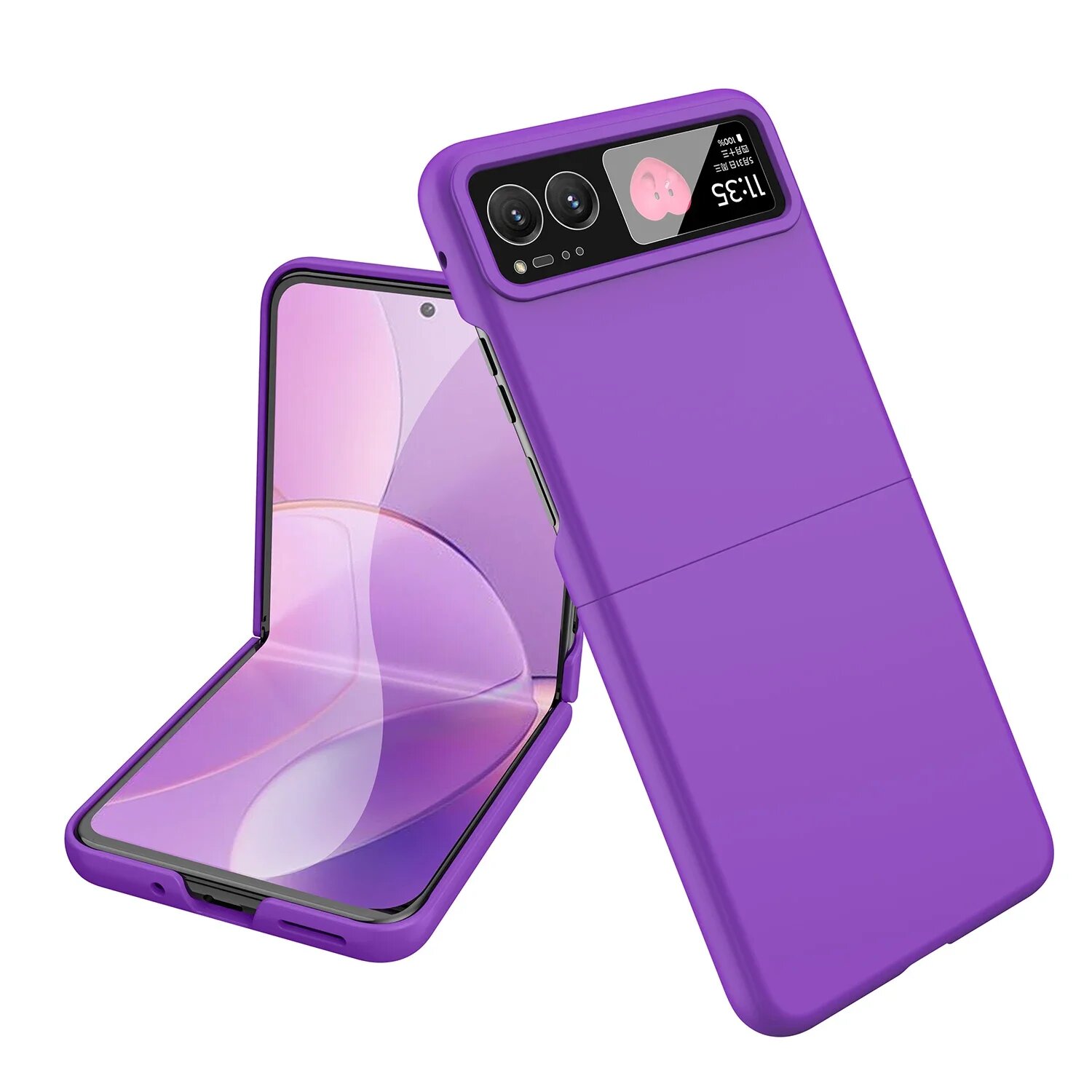 Чехол для Motorola Razr 40 Moto Razr40, матовый, приятный для кожи, с Фиолетовый, фиолетовый