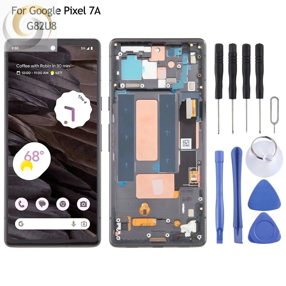 OLED Дисплей для Google Pixel 7A GWKK3, GHL1X в сборе с тачскрином Черный
