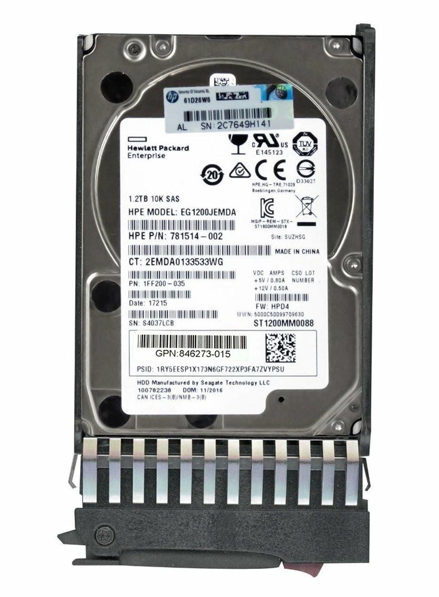 Жесткий диск HP 1,2Tb 10000 SAS 2.5" HDD