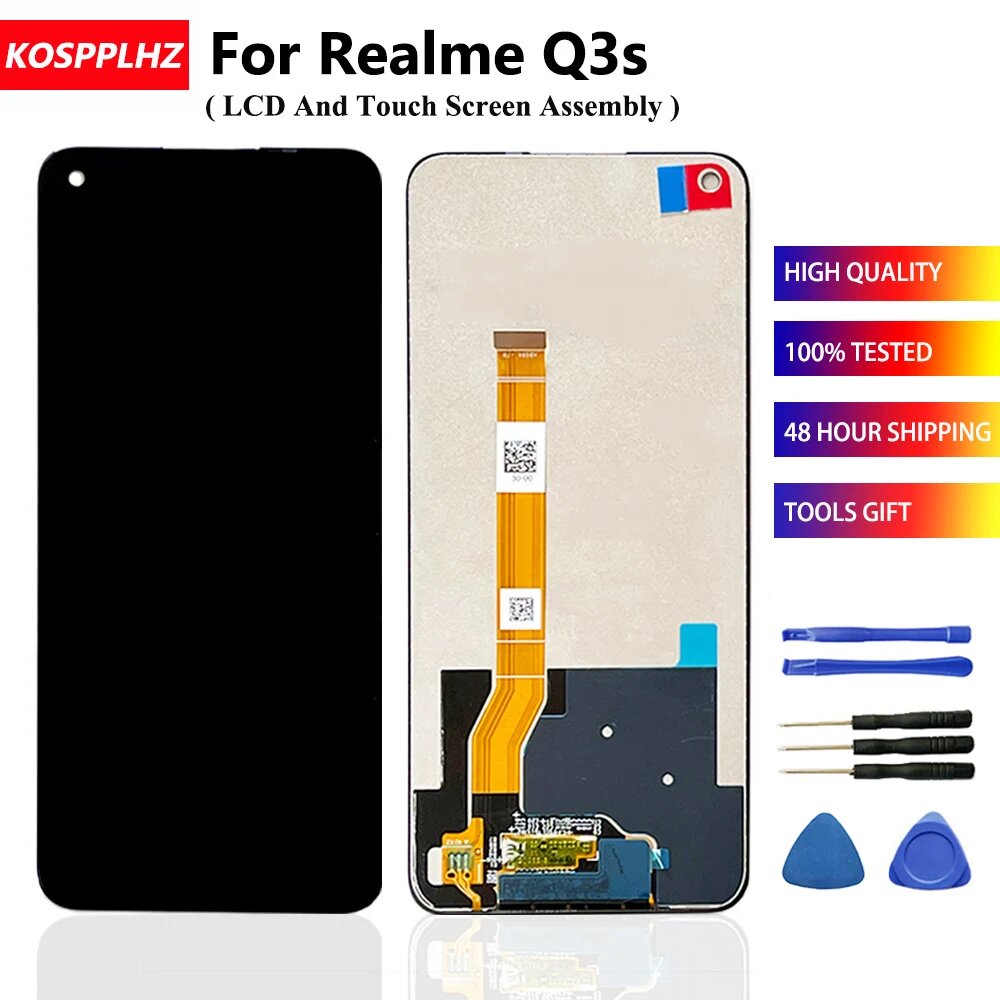6,6-дюймовый дисплей для Realme Q3s ЖК-экран с сенсорным дигитайзером полный комплект Q3S With Frame