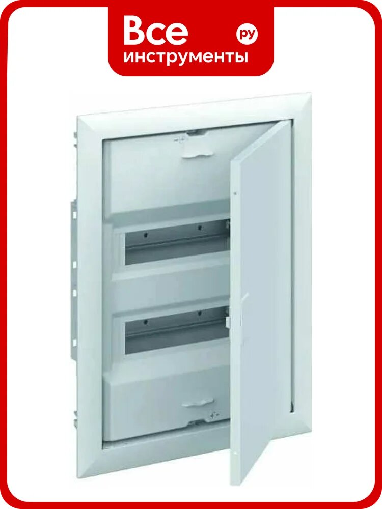 Шкаф внутреннего монтажа ABB Uk624e3 на 24м с винтовыми n/pe 2CPX077841R9999, металлический корпус, белый цвет