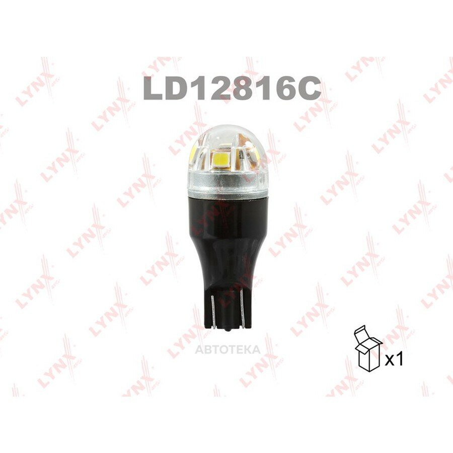 Лампа светодиодная LED W16W T15 12V W2.1x9.5d 5500K Canbus LYNXAUTO LD12816C