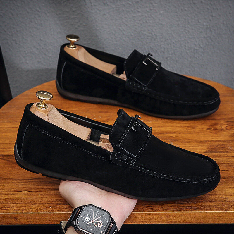 JYL Туфли Лофер мужские Лето Ходьба Легкость Кожа/K018 black