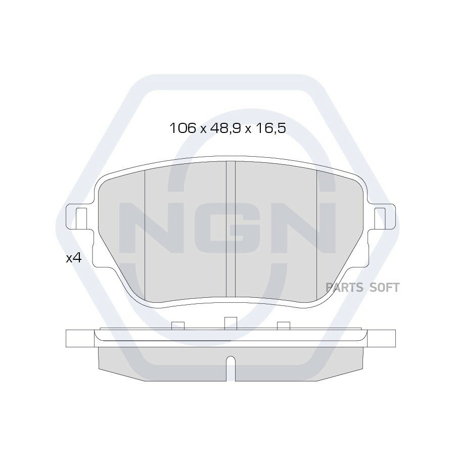 NGN 3502358 Колодки тормозные керамические задние MERCEDES-BENZ A(W177) 18> / B(W247) 18> / CLA(C218) 19> / GLA ()