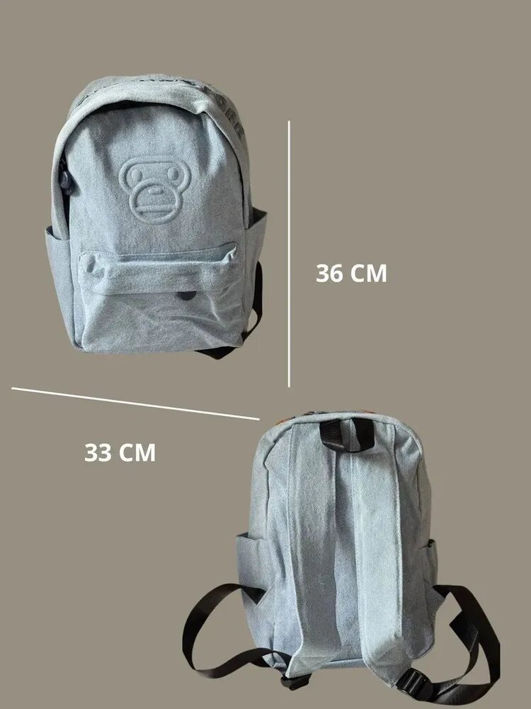 BAPE Рюкзак унисекс, мужской, женский, повседневный, дорожный, школьный, 41x31x12 см — фото 1