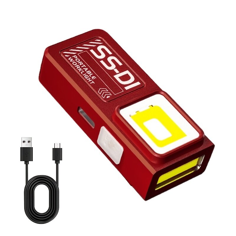 Сверхъяркий портативный светодиодный фонарик, 4 режима, USB-перезаряжаемый, магнитное основание, зажим для ремня, красный, IPX4