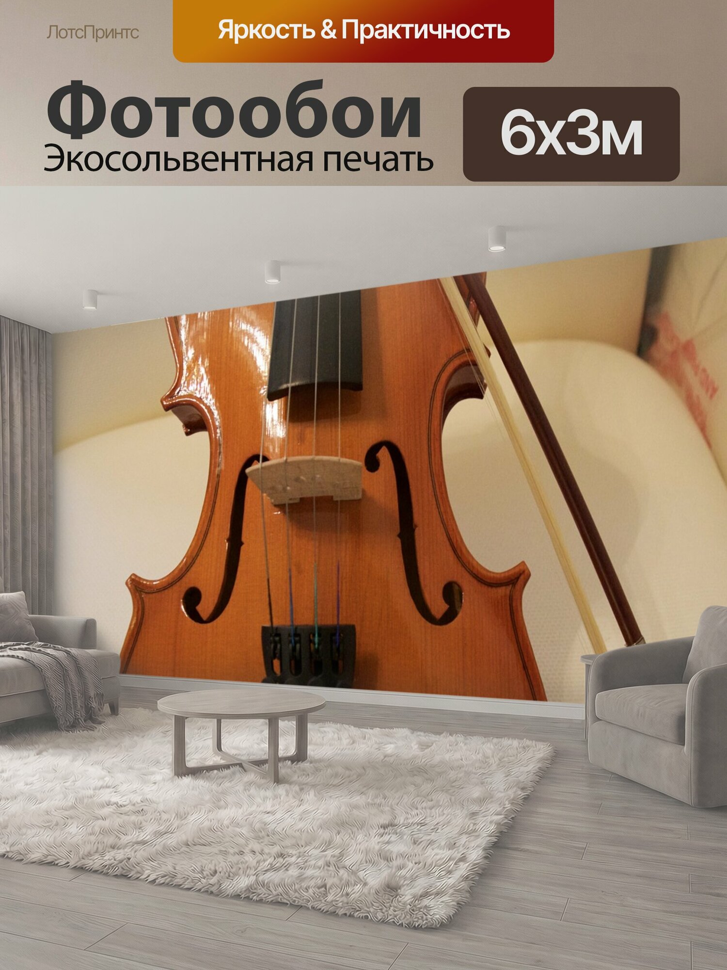Фотообои "Скрипка, поклон, мост" 600x300 см. экосольвентная печать