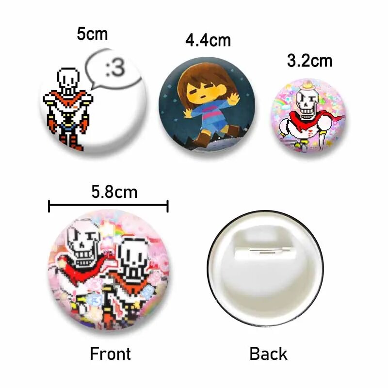 Булавки Undertale Sans Kris Papyrus 32mm(1.26in), Style 03 — фото 1