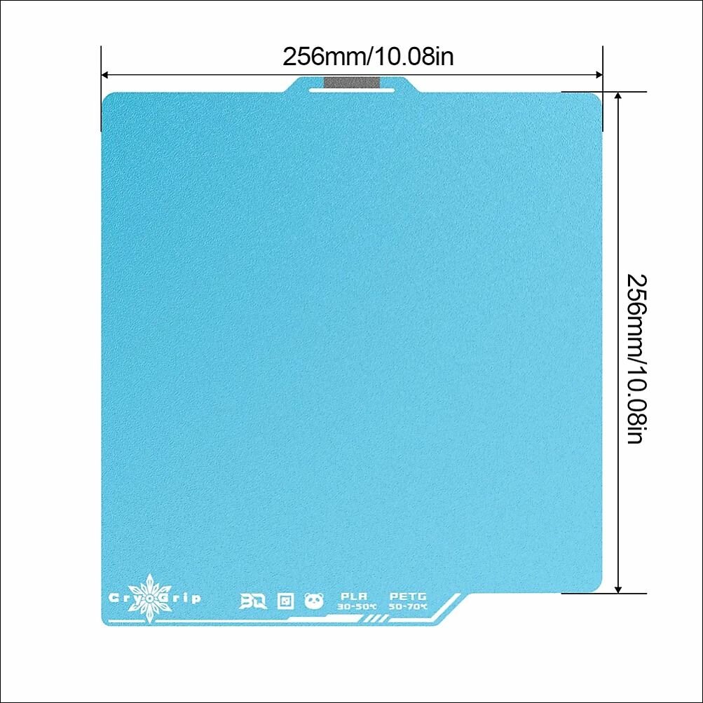 BIQU Cryogrip Pro Frostbite Panda Build Plate, для 3D-принтеров Bambu-Lab P1S P1P X1C X1E A1, пластина для холодной печати, двусторонняя текстурированная, лист пружинной стали, 256x256 мм, 1 шт. пластина для 3D принтера холодная печать 256x