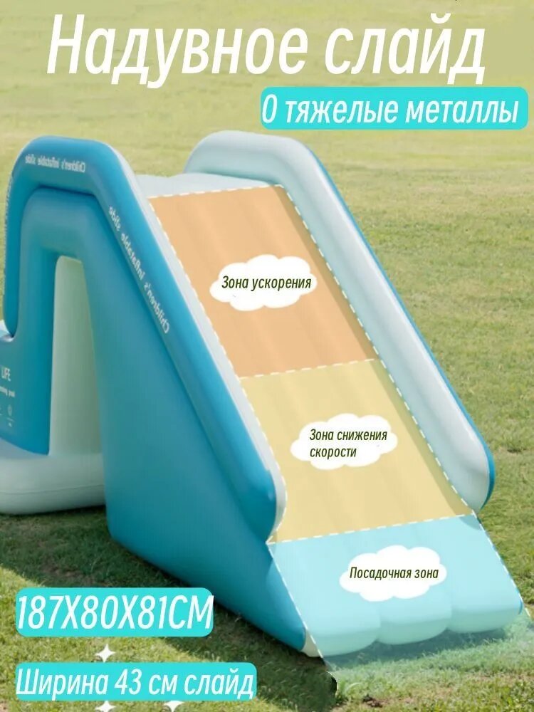 Детская горка для внутреннего и наружного использования, надувная,