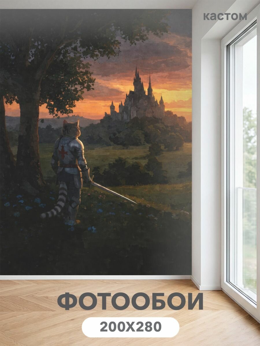 Фотообои на стену флизелиновые 3d Кот 200х270 см