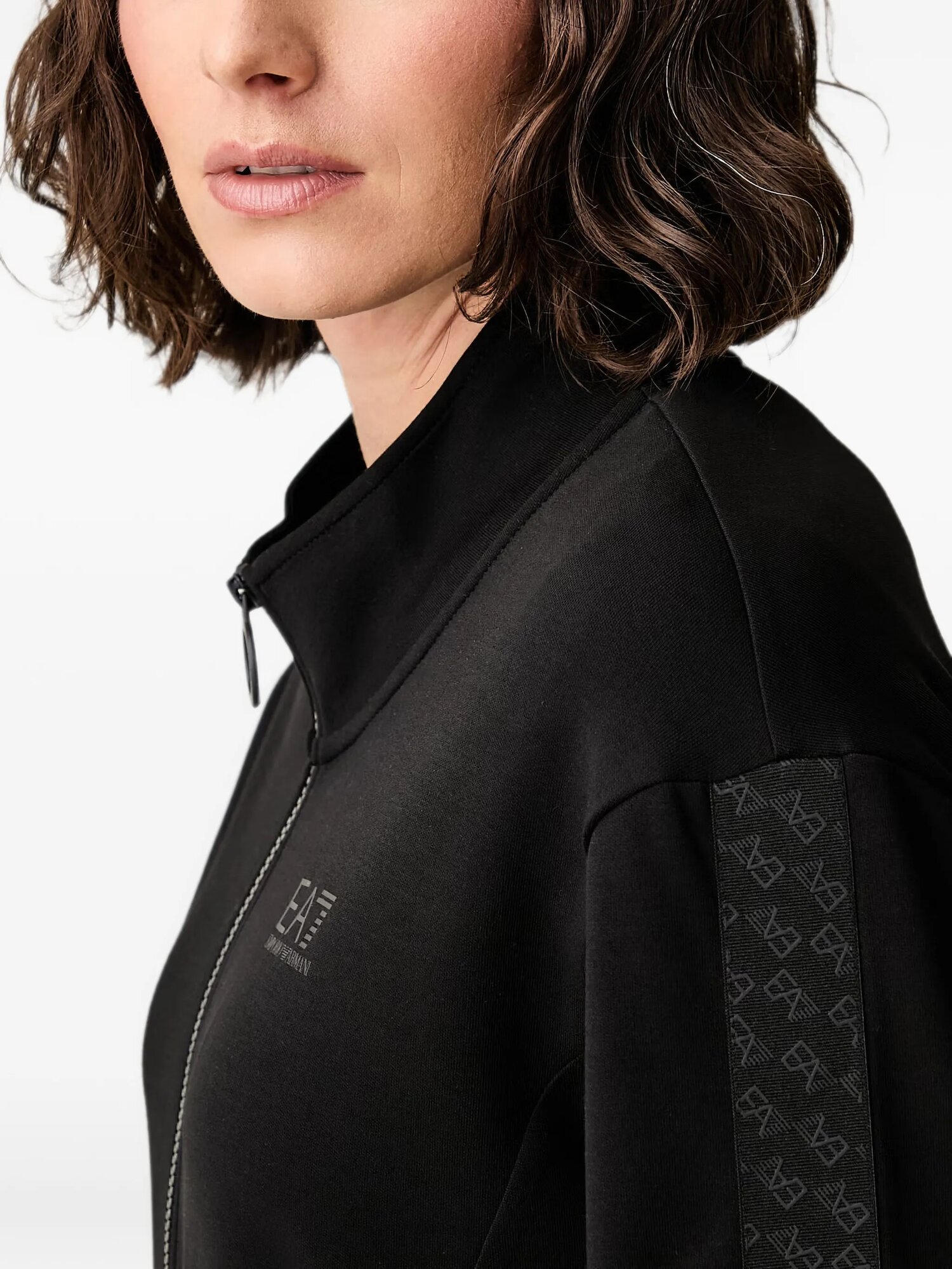 Куртка EA7 EMPORIO ARMANI Logo-print zip-up track jacket, размер 40 — фото 1