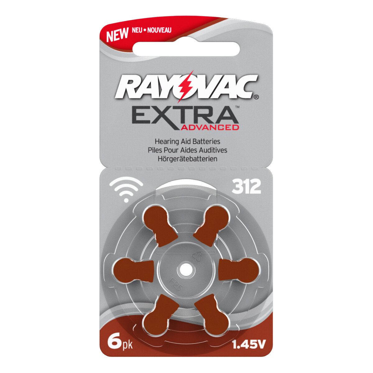 Батарейки Rayovac ZA312 для слуховых аппаратов для слуховых аппаратов (6 шт)