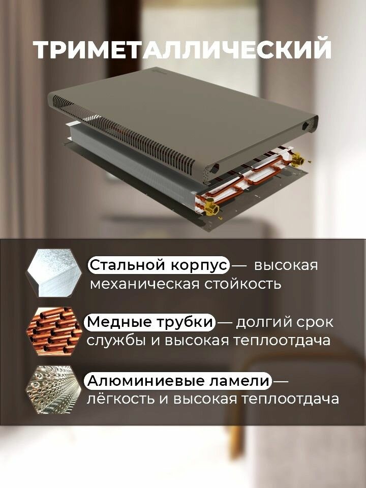 Дизайн радиатор отопления Sereno, левое боковое подключение, 85 см х 65 см — фото 1