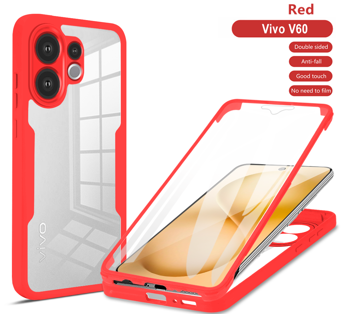 Подходит для Vivo V60 / Виво V60 Чехол для смартфона, полупрозрачный, герметичный чехол, защита камеры, ударопрочный, усиленные углы, Vivo, Vivo V60, blue,005-QS/qicai360/Vivo V60