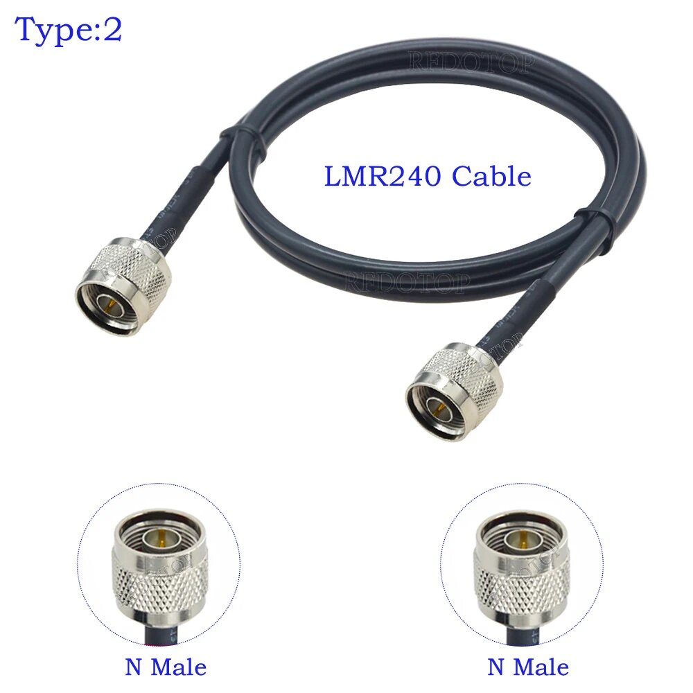 RFDOTOP Коаксиальный кабель LMR240 N-N 50 Ом 25CM, N Male to N Male