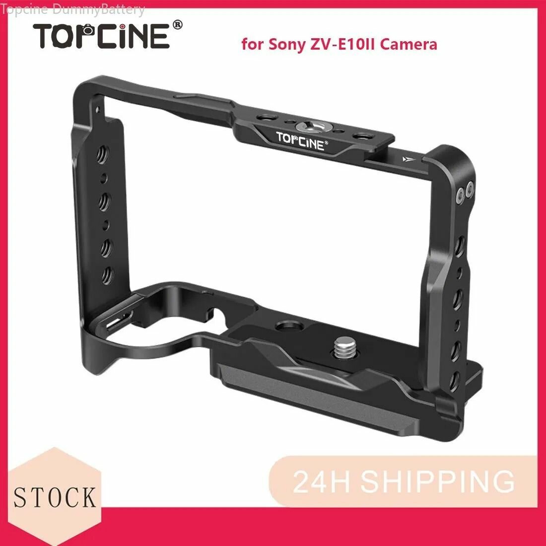 Topcine Клетка ZVE10 II, совместимая с камерой Sony Alpha ZV-E10 II, Полная клетка с холодным башмаком, желоб НАТО, Быстроразъемная нижняя пластина Arca