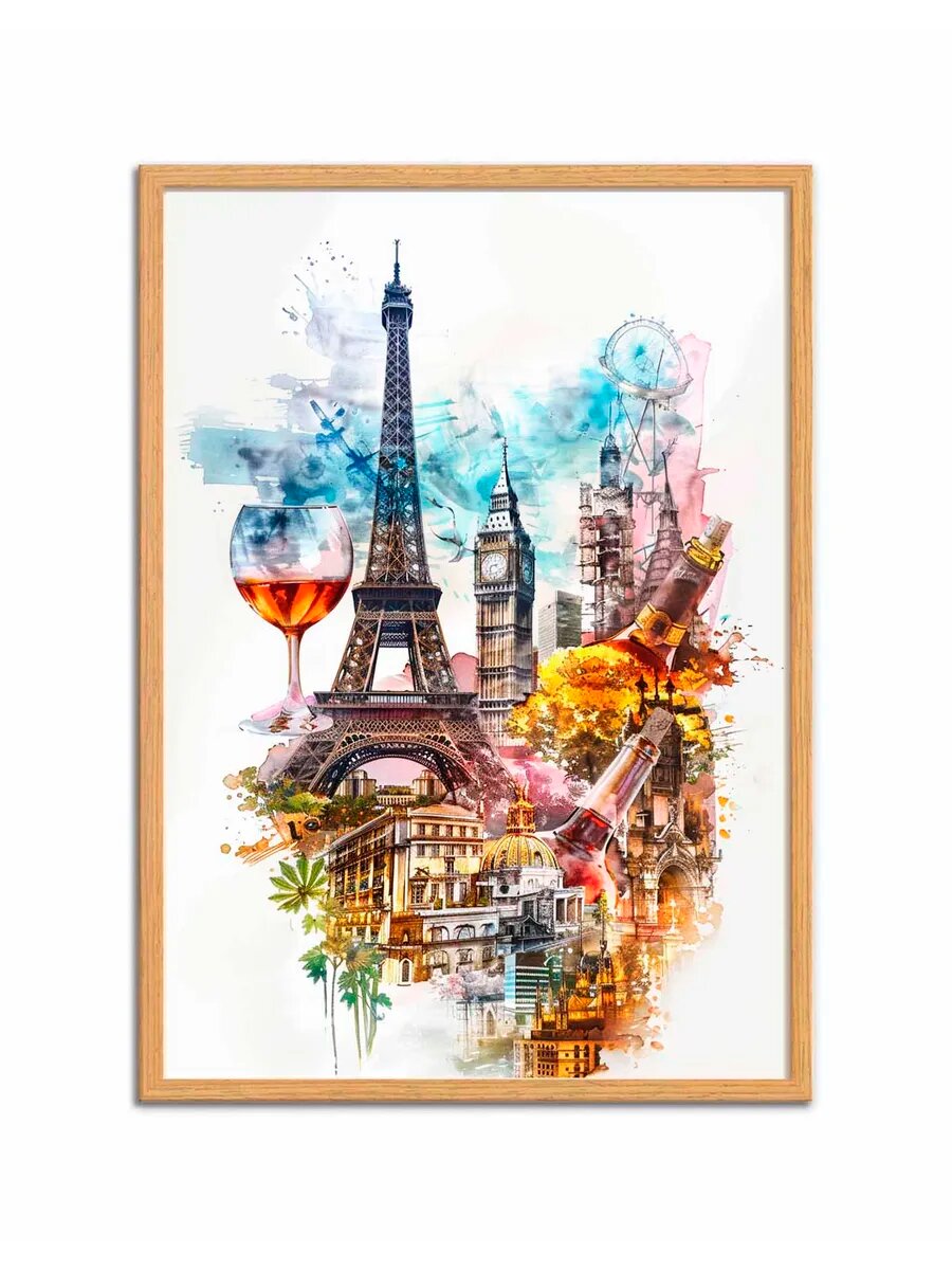 Сказочный Зверь Пьет вино 5, Плакат 30x42см