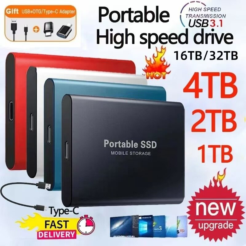 Портативный SSD внешний жесткий диск 8 ТБ черный USB-C высокая скорость для быстрой передачи данных и надежного хранения