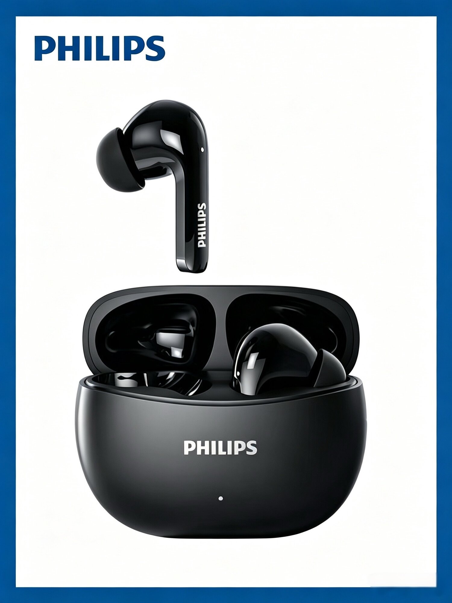 Philips Наушники беспроводные с микрофоном Philips TAT1320, Bluetooth, USB Type-C, черный