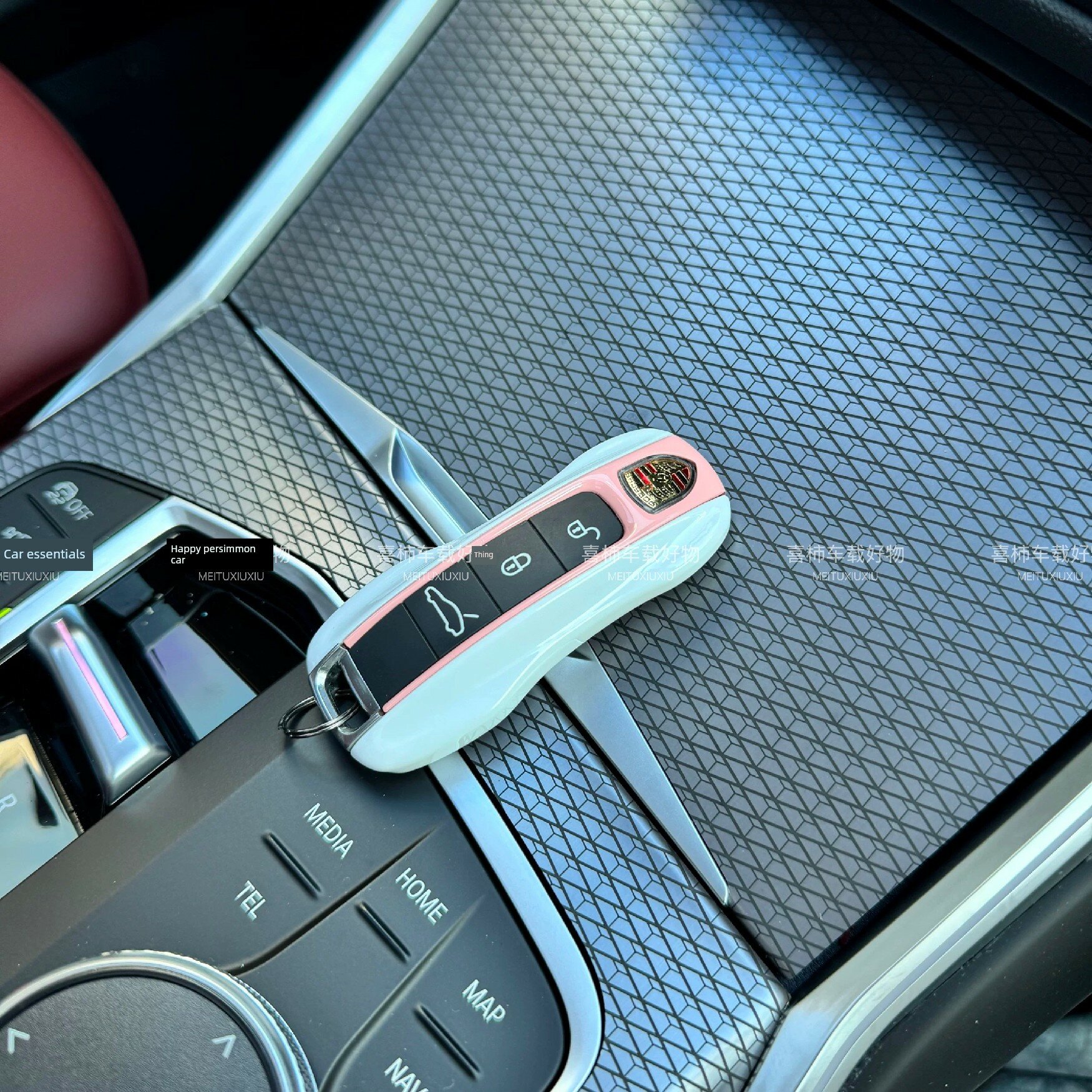 Ключевой чехол Porsche в белом и розовом цвете одиночный чехол для Macan Cayenne 911 Panamera 718 Taycan