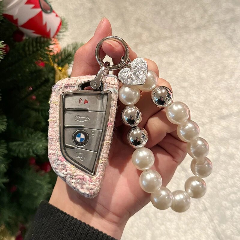 Ключевой чехол BMW Blade для моделей 3, 5, X3, X5 серий в нежном розовом и люксовом жемчужном белом